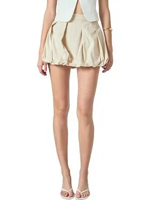 Endless Rose Bubble Hem Cotton Skort - Beige