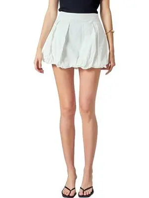 Endless Rose Bubble Hem Cotton Skort - White