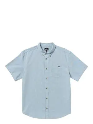 BILLABONG All Day Short Sleeve Button-down Shirt Powder Blue