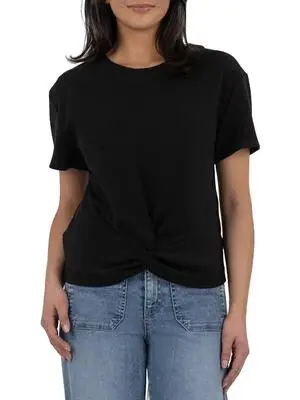 Kut From The Kloth Twist-front T-shirt - Black Jm