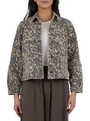 Kut From The Kloth Printed Denim Jacket - Tan/brown