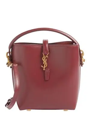 Saint Laurent Mini Le 37 Leather Bucket Bag - New Dark Bordeaux