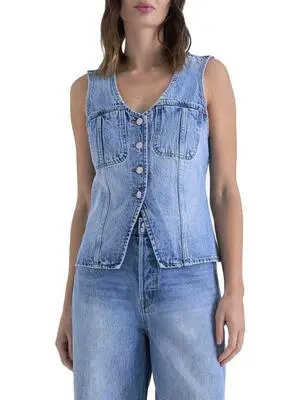PISTOLA Gia Fitted Denim Vest - Hazy