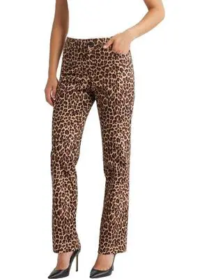 Anne Klein Leopard Print Bootcut Trousers - Anne Black Multi