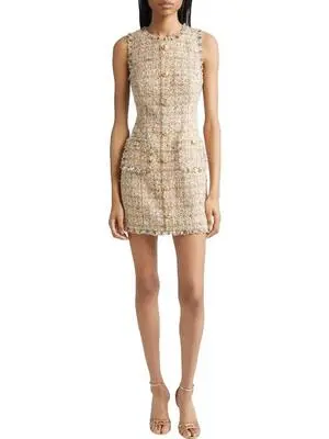 Cinq À Sept Adeline Metallic Bouclé Sheath Dress - Ochre Multi