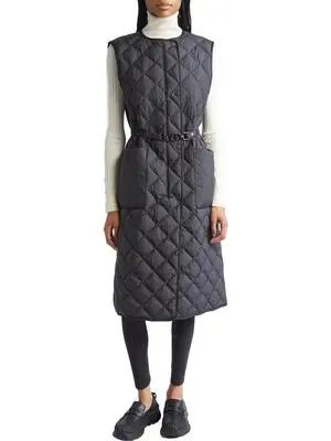 Moncler Butor Diamond Quilted Long Down Vest - Black