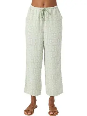 O'Neill Geo Print Cotton Gauze Drawstring Pants - Seafoam