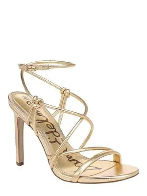 Sam Edelman Ankle Strap Stiletto Sandals - Amber Gold Se