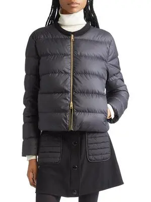 Moncler Mauvezin Mixed Media Down Puffer Jacket - Black