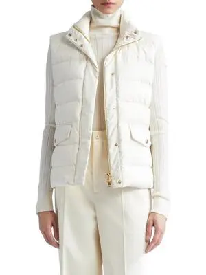 Moncler Besset Down Puffer Vest - Pale Ivory