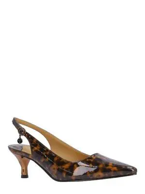 J. Reneé Ferryanne Pointed Toe Slingback Pumps - Brown/black