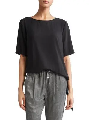 Herno Drawstring Hem T-Shirt Nero
