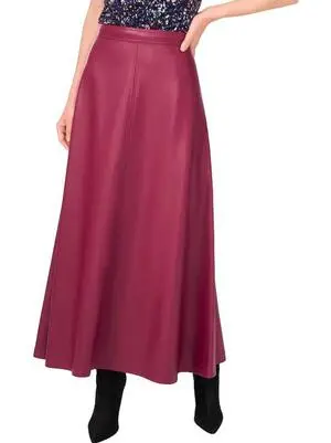 Vince Camuto Faux Leather A-line Skirt - Sweet Plum