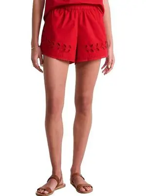 Vineyard Vines Embroidered Eyelet Cotton Pull-On Shorts Lighthouse Red