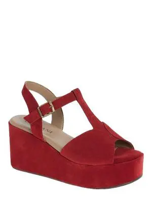 Cordani Jaycee Platform Sandal Red Suede