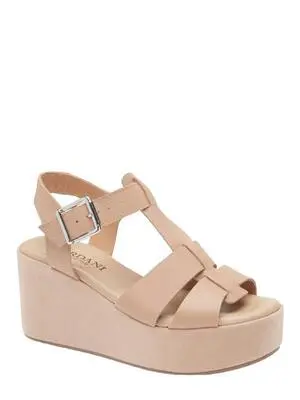 Cordani Jordynn Ankle Strap Platform Wedge Sandal - Beige