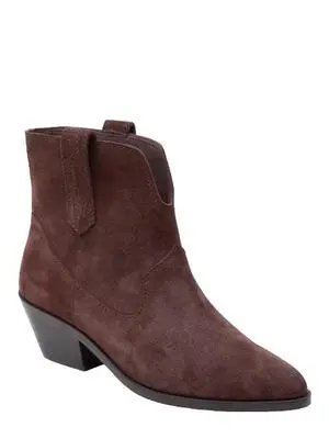 Linea Paolo Witt Western Booties - Chocolate Cow Suede