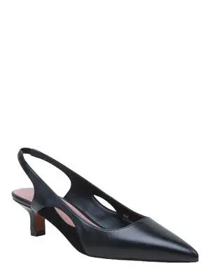 Linea Paolo Corley Pointed Toe Slingback Pump Black Napa/kid Sue