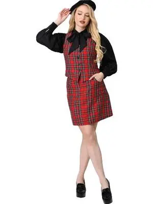 SMAK PARLOUR A-line Mini Skirt - Red Plaid