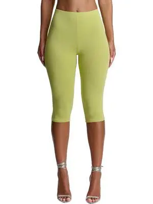 Naked Wardrobe Capri Leggings Chartreuse