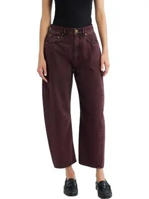 Rag & Bone Charlie Super High Waist Crop Barrel Jeans - Brntb