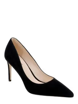L'Agence Maelle Pointed Toe Pump - Black Suede