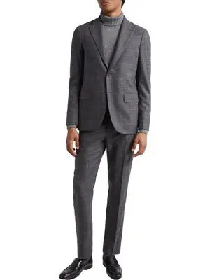 Boglioli B-line Windowpane Check Virgin Wool Suit - Grey