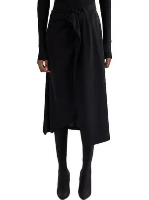 Balenciaga Draped Tailored Crepe Skirt - 1000 Black
