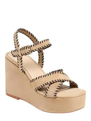 Cinq À Sept Platform Wedge Sandals - Brown Sugar/black
