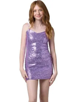 UN DEUX TROIS Sequin Mini Dress - Lilac