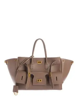 Balenciaga Bel Air Small Leather Carry All Tote - 2909 Taupe