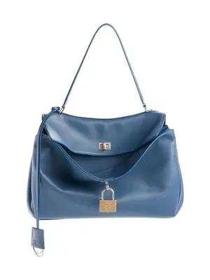 Balenciaga Medium Rodeo Leather Handbag 4243 Faded Dark Blue