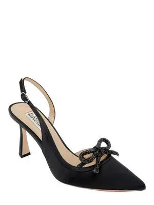Badgley Mischka Georgie Slingback Pumps - Black Satin