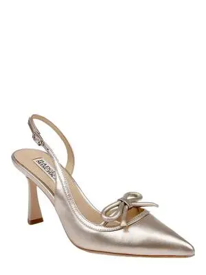 Badgley Mischka Georgie Slingback Pumps - Champagne Leather