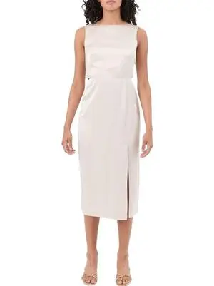 Trina Turk Mochi Satin Sheath Dress - Sancerre