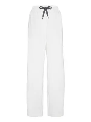 Brunello Cucinelli Piqué Track Trousers - White