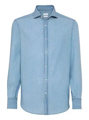Brunello Cucinelli Chambray Shirt - Medium Denim