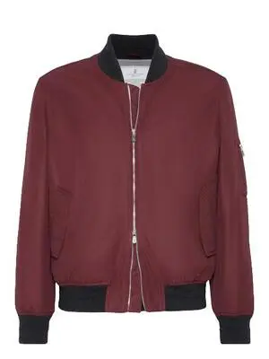 Brunello Cucinelli Padded Bomber Jacket - Amaranth