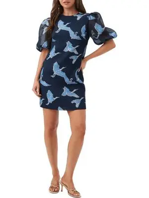 Trina Turk Ringo Crane Sheath Dress - Ink Multi