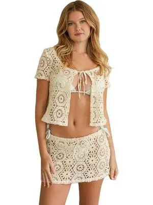DIPPIN DAISY'S Salt Life Crochet Blouse Top Gardenia