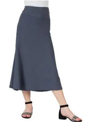 24SEVENKID Elastic Waistline Maxi Skirt - Grey
