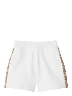 Burberry Check Trim Cotton Shorts - White