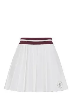 Brunello Cucinelli Pleated Skirt With Logo - White