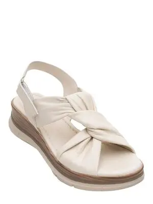 FOREVER & ALWAYS SHOES Oara Leather Sandal Beige Leather
