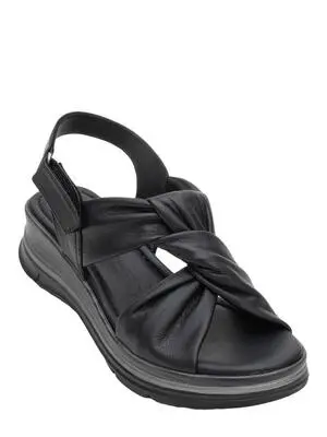 FOREVER & ALWAYS SHOES Oara Leather Sandal Black Leather