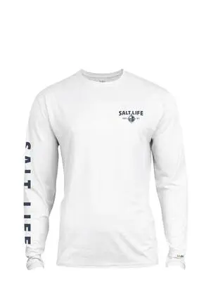 SALT LIFE Heavy Seas Performance Long Sleeve Tee - White