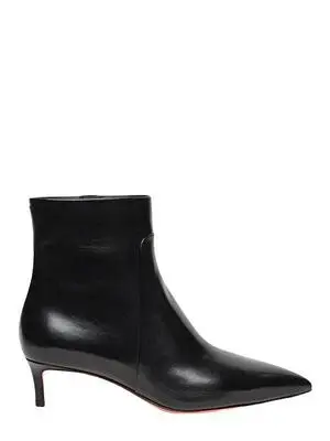 Santoni Leather Ankle Boot - Black