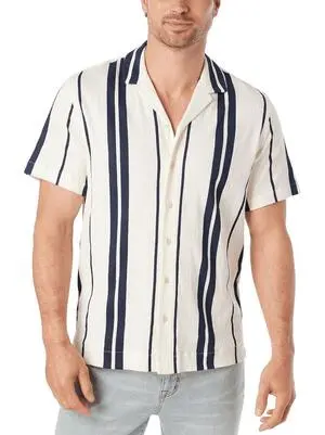 FAIR HARBOR Babylon Camp Shirt Navy Beach Stripe