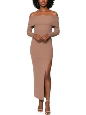 Rachel Rachel Roy Off The Shoulder Sweater Maxi Dress - Almond