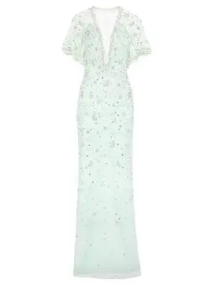 Jenny Packham Luna Embellished Gown - Lagoon